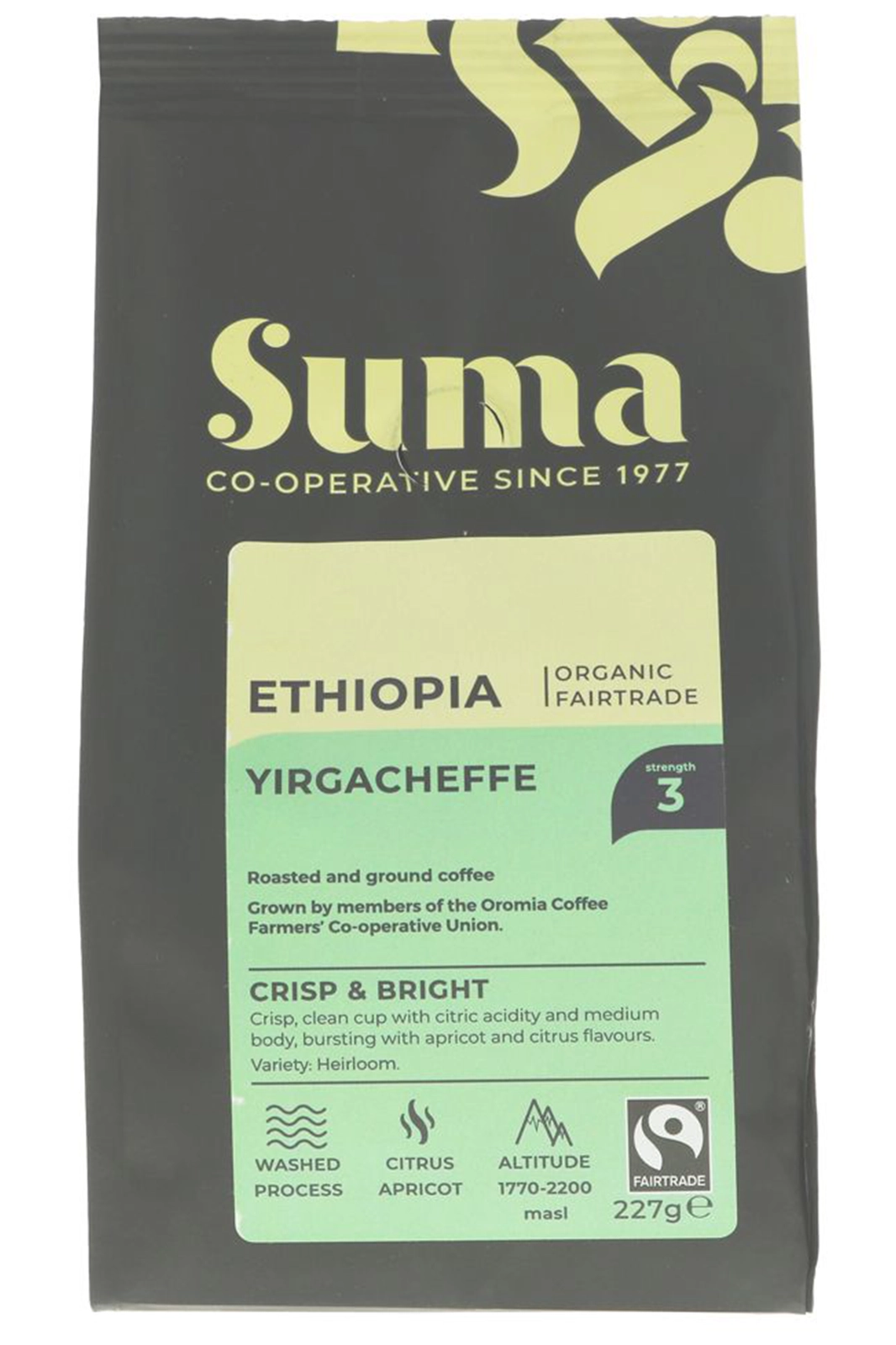 Organic Ethiopia Yirgacheffe Ground Coffee 227g (Suma) | Healthy Supplies
