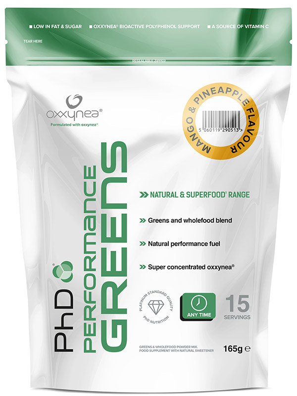 Performance Greens Mango & Pineapple 165g (PhD Natural Performance Range) | Healthy Supplies