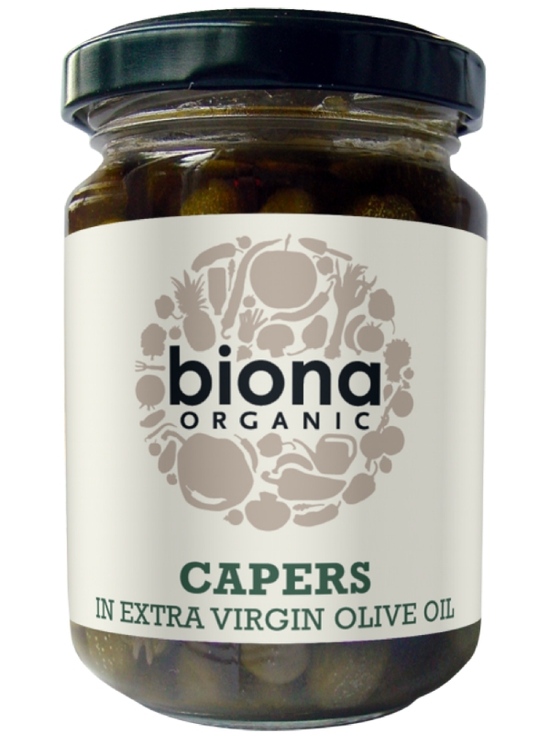 Capers in Extra Virgin Olive Oil, Organic 120g (Biona) | Healthy Supplies