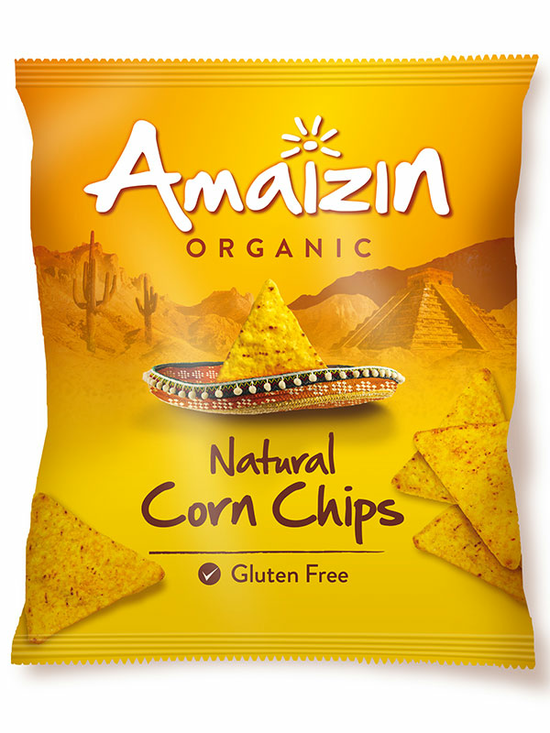 Natural Tortilla Corn Chips, Gluten-Free 75g (Amaizin) | Healthy Supplies