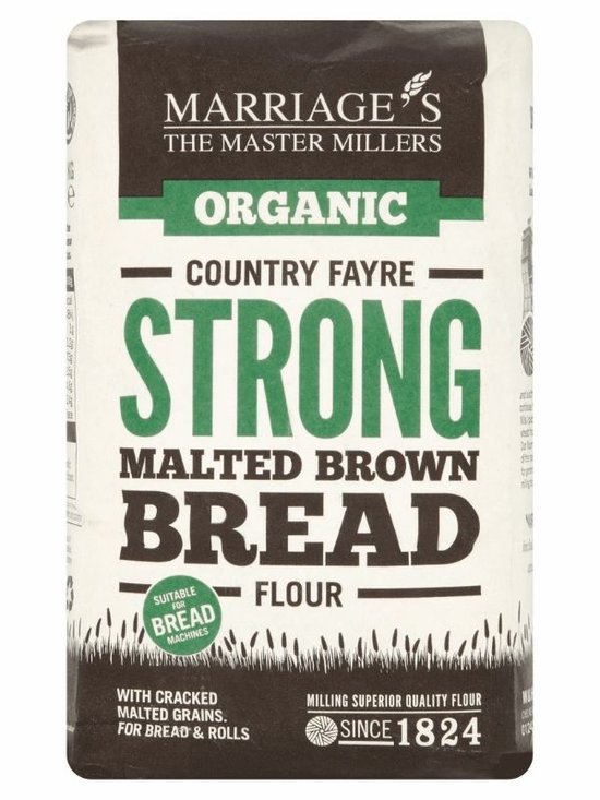 Strong Malted Brown Bread Flour, Organic 1kg (Marriages) | Healthy Supplies