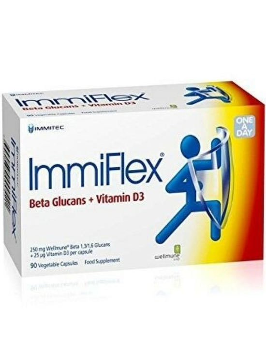 Wellmune 250mg + 25 Mcg Vit D3, 90 caps (Immiflex) | Healthy Supplies