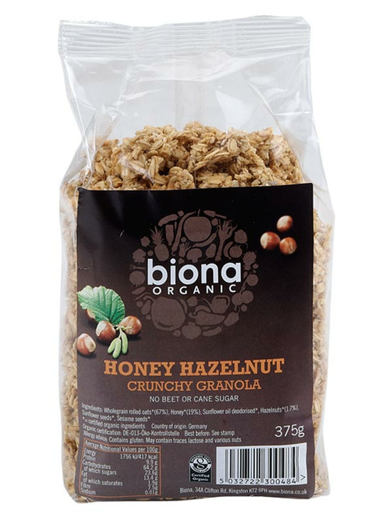Honey Hazelnut Granola, Organic 375g (Biona) | Healthy Supplies