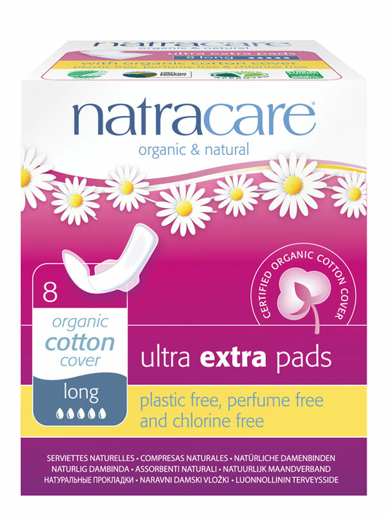 Ultra Extra Pads, Long x8 (Natracare) | Healthy Supplies