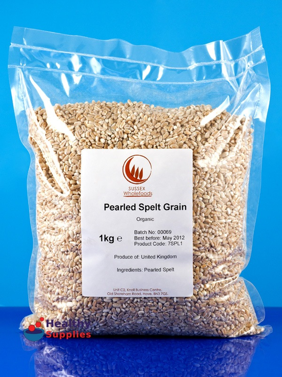 Organic Pearled Spelt 1kg Sussex Wholefoods | Healthy Supplies