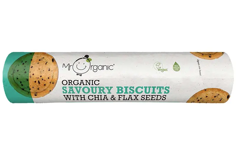Organic Savoury Biscuits with Flax and Chia Seeds (Mr Organic ...