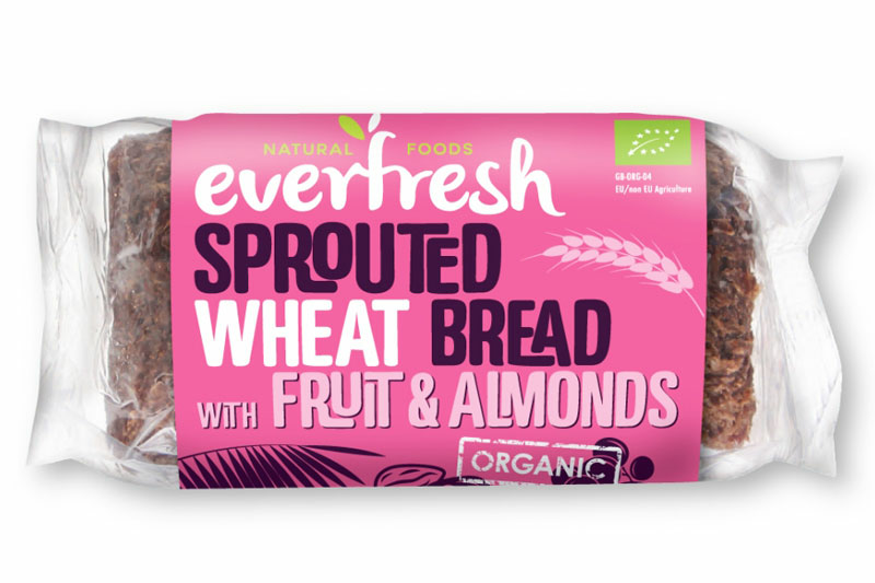 Sprouted Wheat Bread with Fruit & Almonds, Organic 400g (Everfresh ...