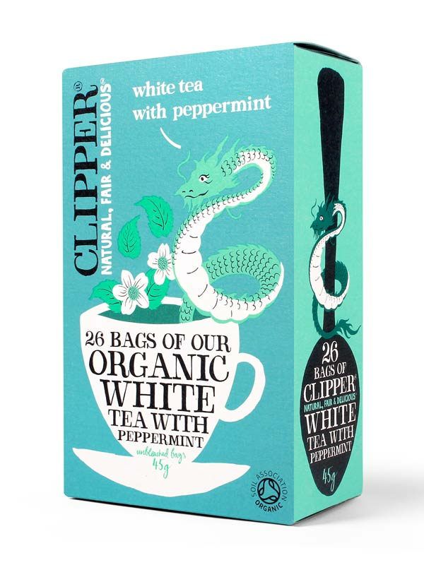 White Tea with Peppermint, Organic 26 bags (Clipper) | Healthy Supplies