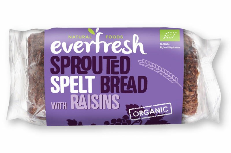 Sprouted Spelt Bread with Raisins, Organic 400g (Everfresh Natural ...