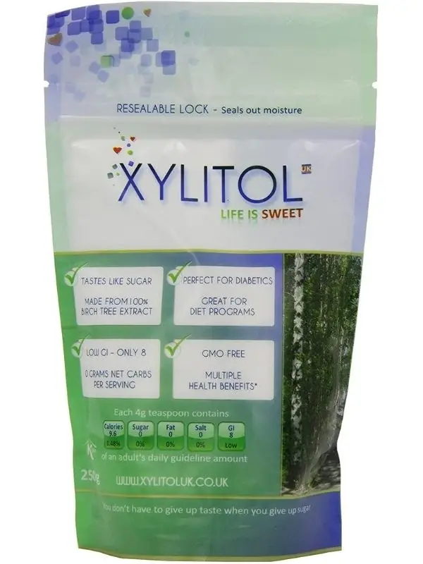 Xylitol Sweetener (Sugar-Free) Pouch 250g | Healthy Supplies