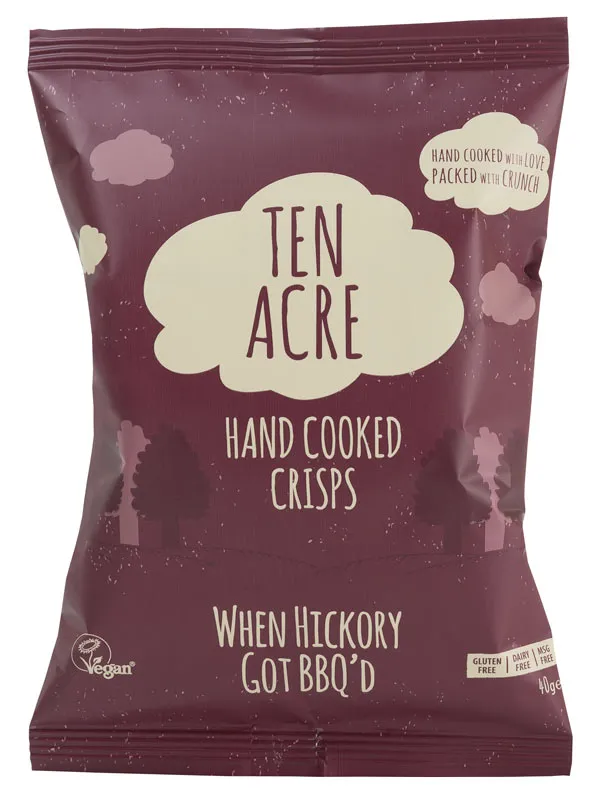Hickory BBQ Flavour Potato Crisps 40g (Ten Acre) | Healthy Supplies