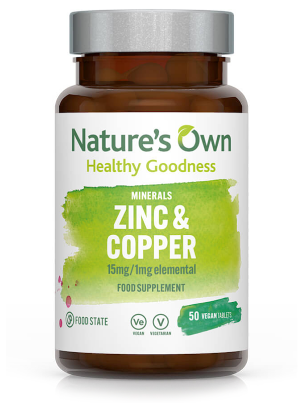 Zinc & Copper 15mg/1mg, 50 Tablets (Nature's Own) | Healthy Supplies