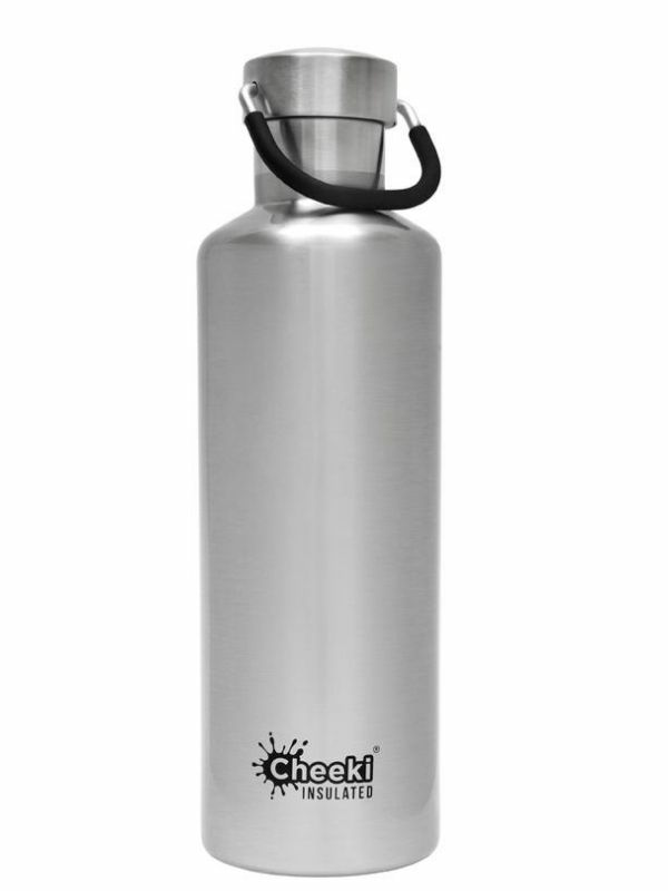 Classic Insulated Bottle Silver 1ltr (Cheeki) | Healthy Supplies