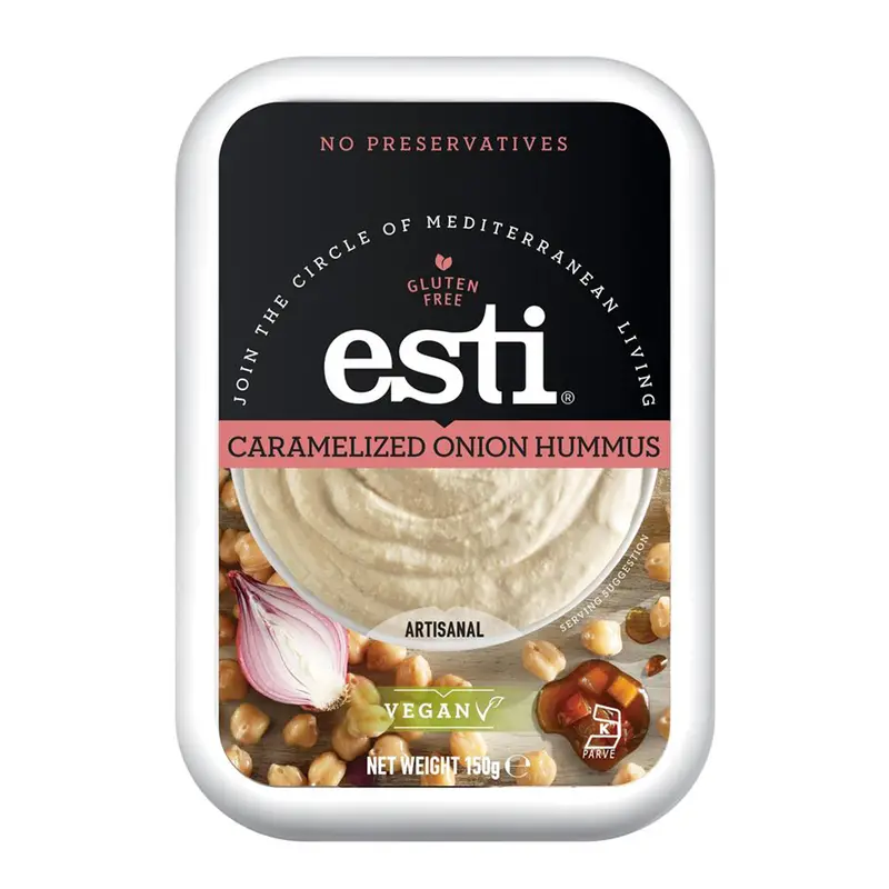 Caramelised Onion Hummus 150g (Esti) | Healthy Supplies