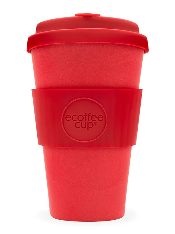 Bamboo Fibre Red Coffee Cup 400ml (Ecoffee Cup) | Healthy Supplies