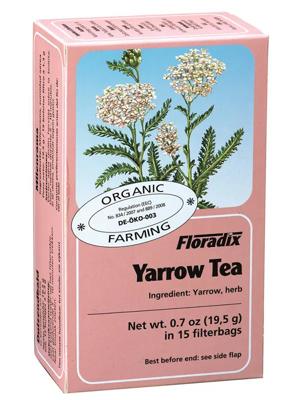 Organic Yarrow Herbal Tea, 15 Bags (Floradix) | Healthy Supplies