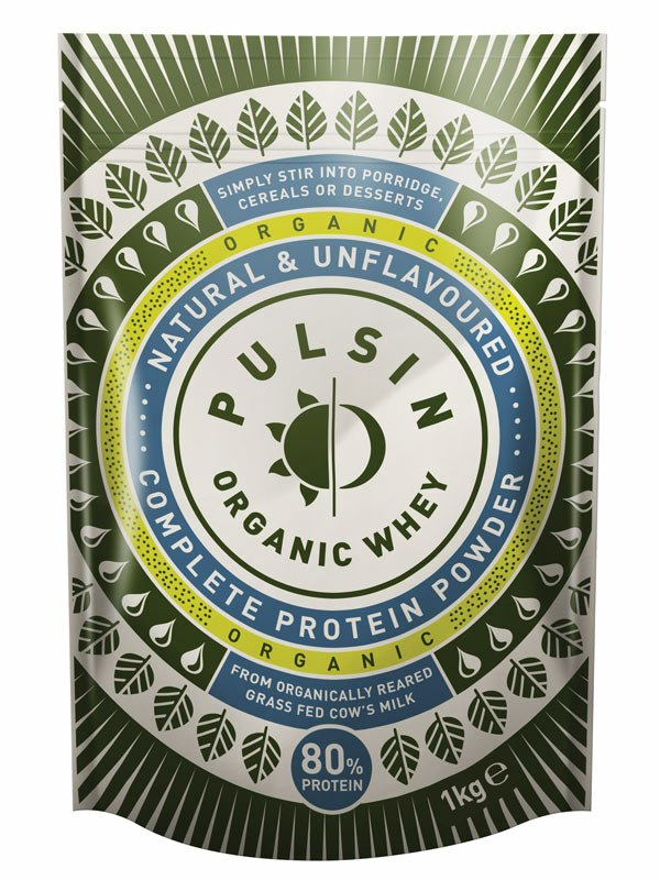 Whey Protein Powder, Organic 1000g (Pulsin) | Healthy Supplies