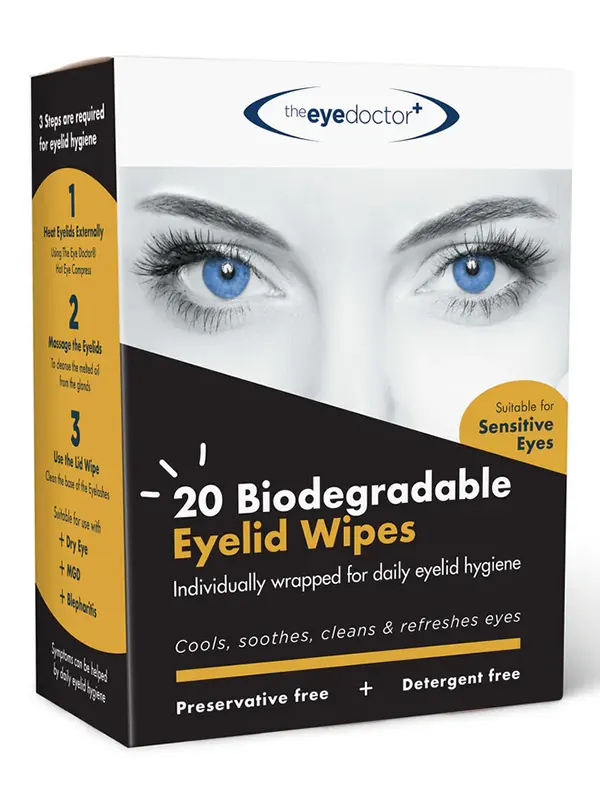 Biodegradeable Eyelid Wipes 20 Wipes (The Eye Doctor) | Healthy Supplies
