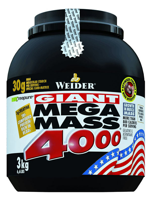 Chocolate Mega Mass 4000 Protein Powder 3000g (Weider Nutrition ...