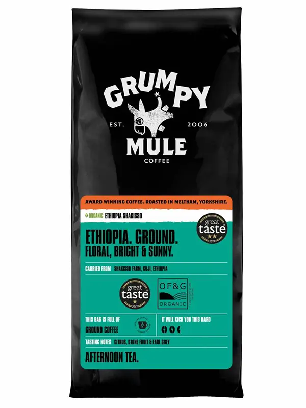 Organic Ethiopia Shakisso Ground Coffee 227g (Grumpy Mule) | Healthy Supplies