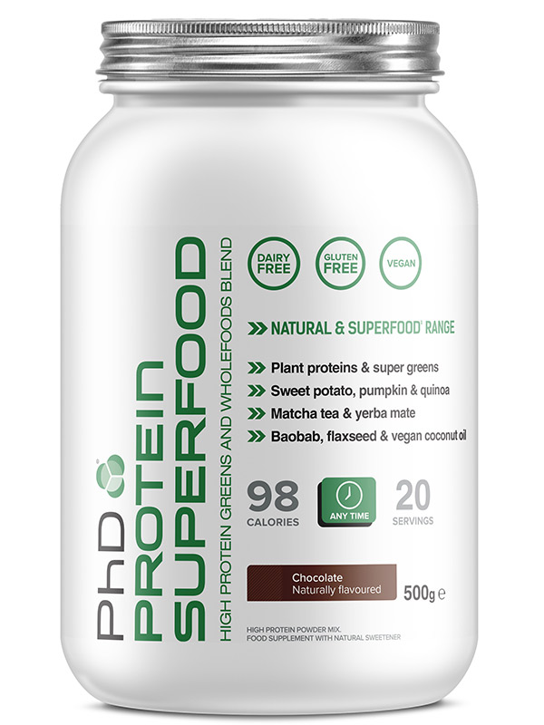 Chocolate Superfood Protein Powder 500g (PhD Natural Performance Range ...