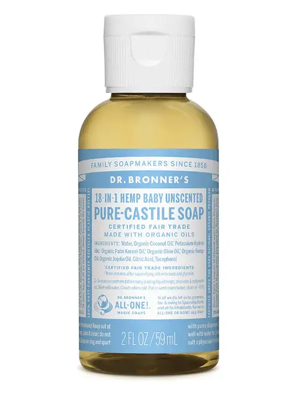 18-in-1 Baby Mild Pure Castile Soap 60ml (Dr. Bronner's) | Healthy Supplies