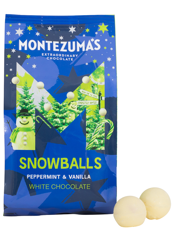 White Chocolate, Peppermint & Vanilla Snowballs 150g (Montezuma's ...