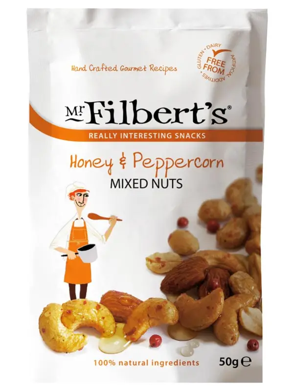 Honey & Peppercorn Mixed Nuts 50g (Mr Filbert's) | Healthy Supplies