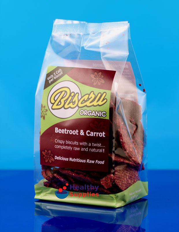 Biscru Beetroot & Carrot Raw Biscuits 100g | Healthy Supplies