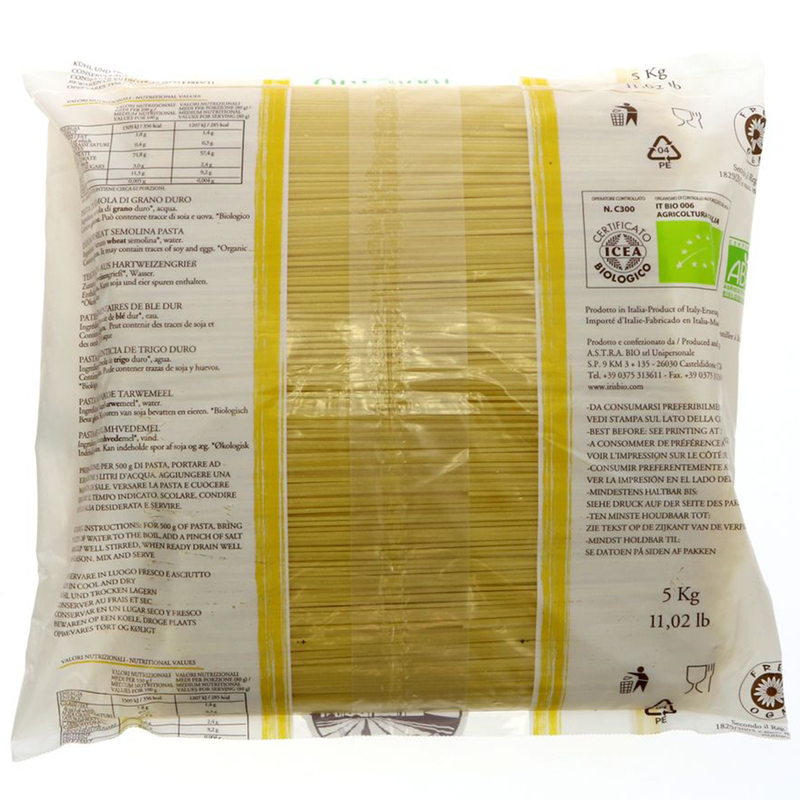 Organic Spaghetti White Pasta 5kg (Iris) | Healthy Supplies