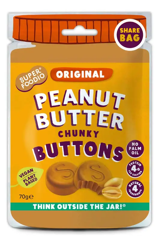 Original Peanut Butter Buttons - Share Bag 70g (Superfoodio) | Healthy ...