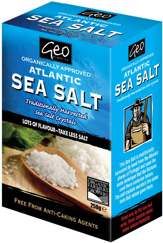 Atlantic Sea Salt Crystals, Organically Approved 250g (Geo Organics ...