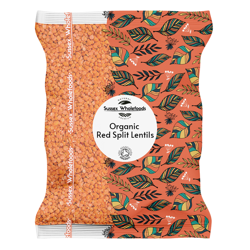 Organic Red Split Lentils 2kg (Sussex Wholefoods) | Healthy Supplies