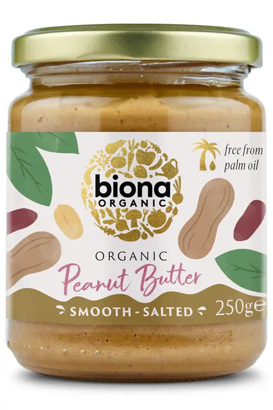 Organic Smooth Peanut Butter with Sea Salt 250g (Biona) | Healthy Supplies