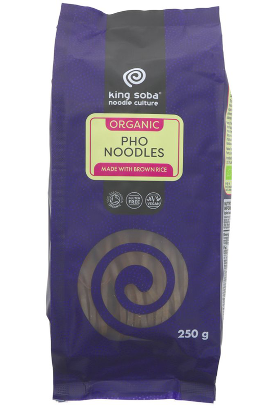 Organic Brown Rice Pho Noodles 250g (King Soba) | Healthy Supplies