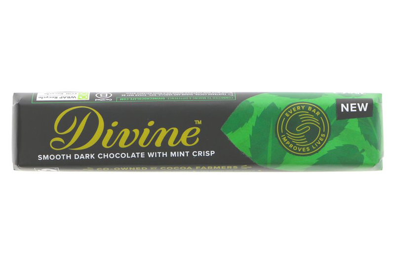 70% Dark Chocolate Mint Crisp Mini Bar 35g (Divine) | Healthy Supplies