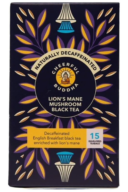 Lion's Mane Mushroom Decaf Tea 15 Bags (Cheerful Buddha) | Healthy Supplies
