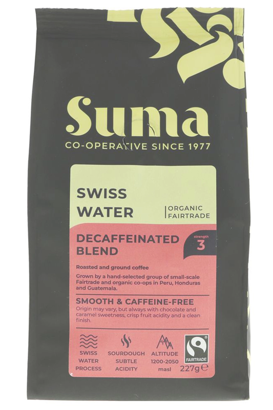 Organic Swiss Water Decaf Ground Coffee 227g (Suma) | Healthy Supplies