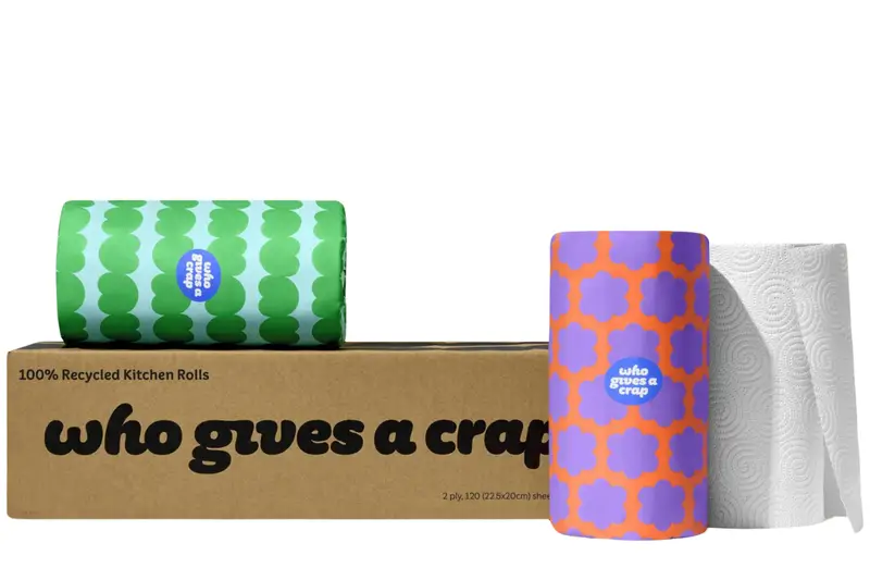 100% Recycled Kitchen Paper 1 Roll x 120 Sheets (Who Gives A Crap ...