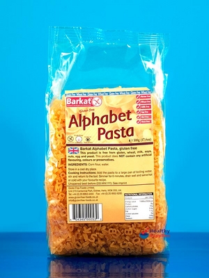 Gluten-free Corn Alphabet Pasta 500g (Barkat) - HealthySupplies.co.uk ...