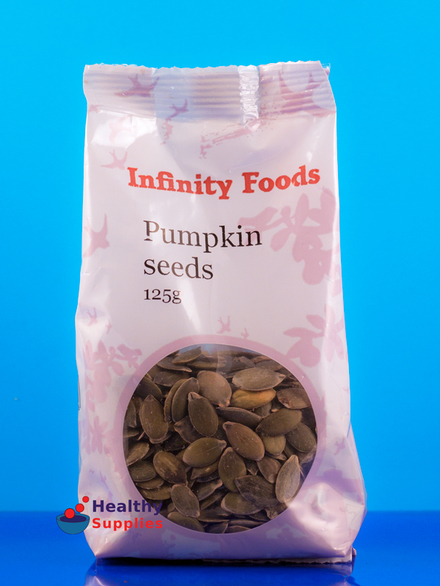 Infinity Foods Pumpkin Seeds 125g - HealthySupplies.co.uk. Buy Online.
