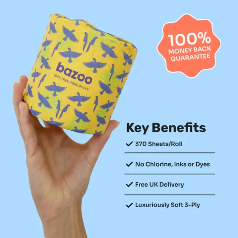 Bamboo Toilet Paper Wrapped 24 Rolls (Bazoo) | Healthy Supplies