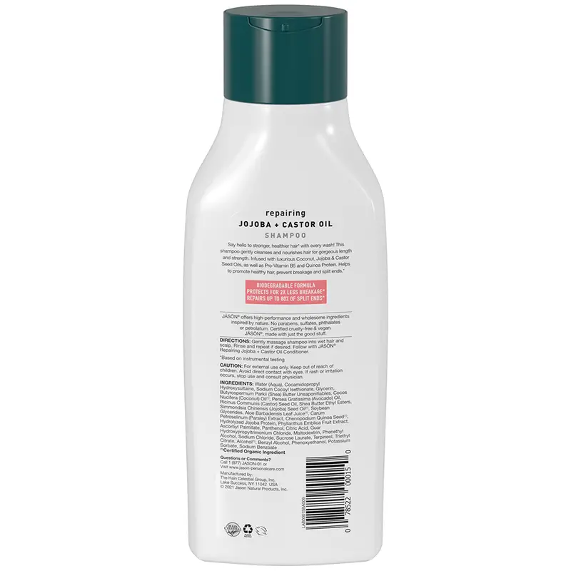 Strong & Healthy Jojoba & Castor Seed Oil Shampoo 473ml (Jason ...