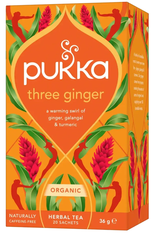 Organic Three Ginger Tea 20 x Sachets (Pukka) | Healthy Supplies
