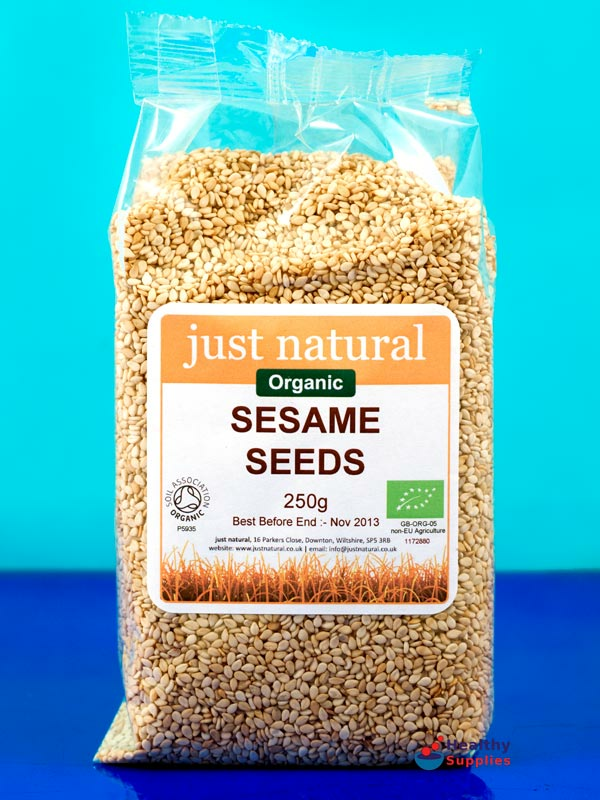 Organic Whole Sesame Seeds, 250g Unhulled (Just Natural) | Healthy Supplies
