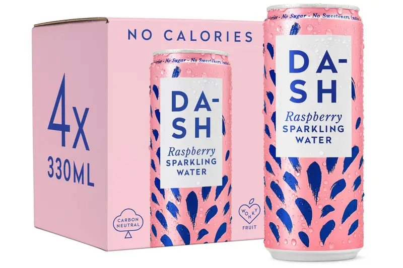 Sparkling Raspberry 4 x 330ml (Dash) | Healthy Supplies