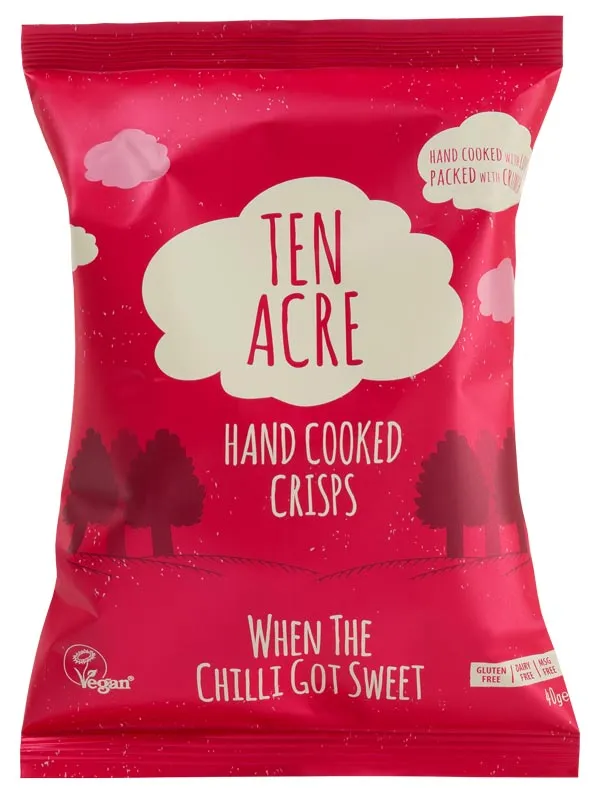Sweet Chilli Flavour Potato Crisps 40g (Ten Acre) | Healthy Supplies