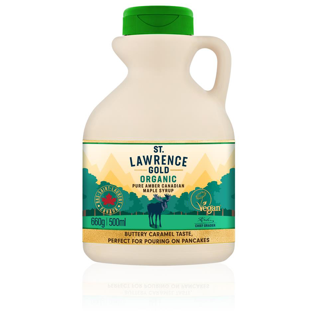 Organic Pure Amber Canadian Maple Syrup 500ml (St Lawrence Gold ...