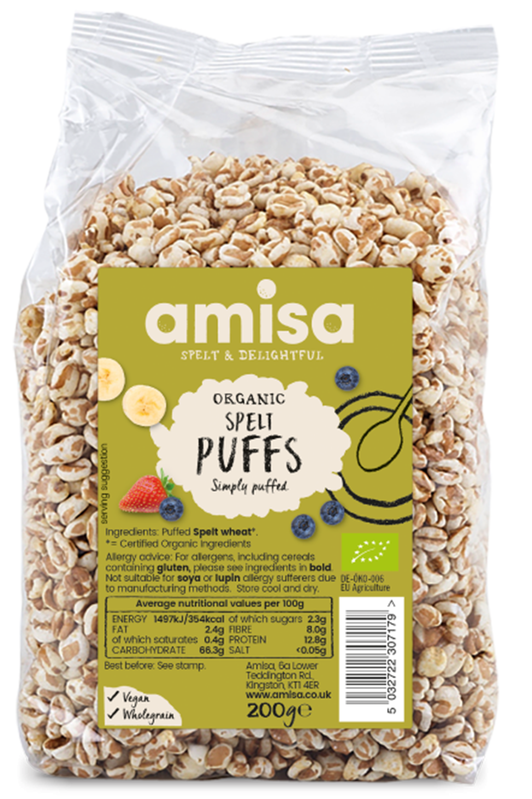 Organic Spelt Puffs 200g (Amisa) | Healthy Supplies