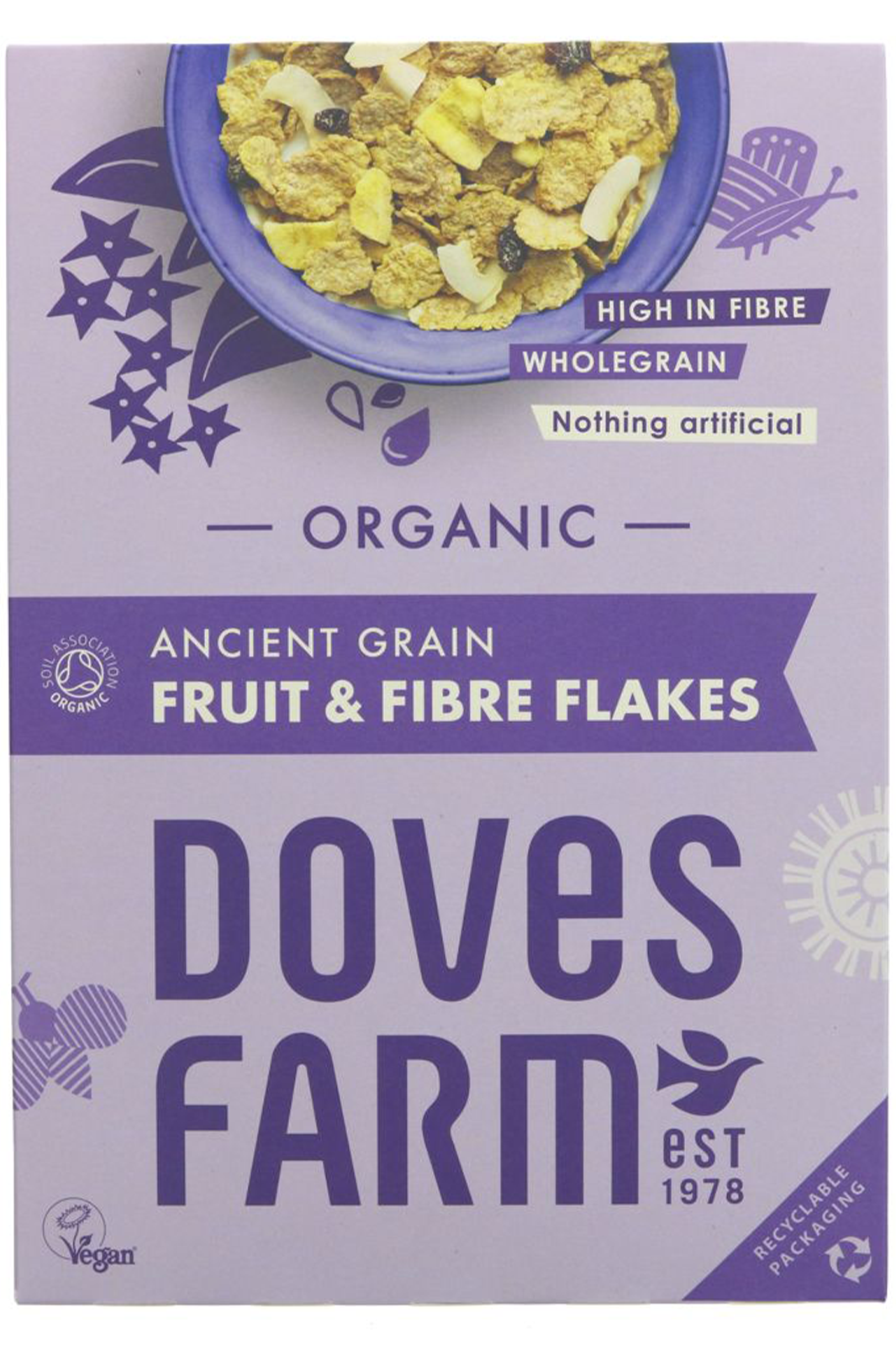 Organic Ancient Grain Fruit & Fibre Flakes 375g (Doves Farm) | Healthy ...